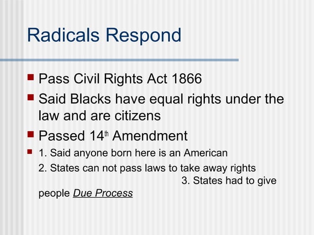 Reconstruction (1865-1877) | PPT | Civic affairs | Politics