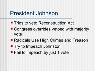 Reconstruction (1865-1877) | PPT