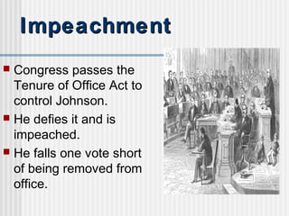 Reconstruction (1865-1877) | PPT