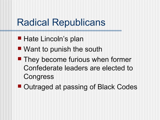 Reconstruction (1865-1877) | PPT | Civic affairs | Politics