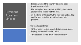 Reconstruction | PPTX | Political Issues & policy | Politics