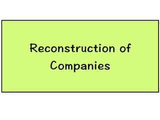 Reconstruction of Companies | PDF