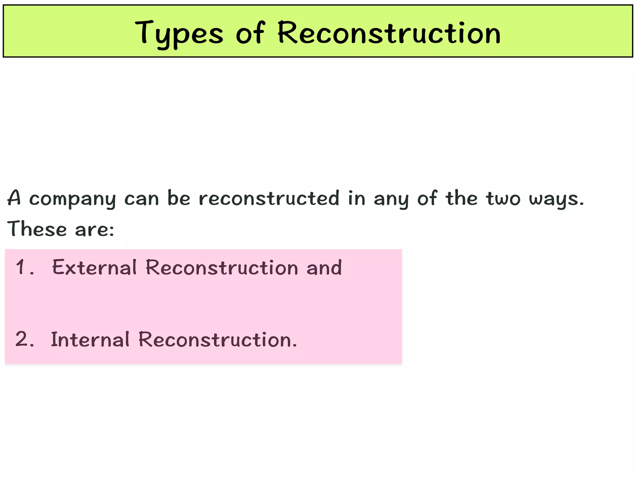 Reconstruction of Companies | PDF