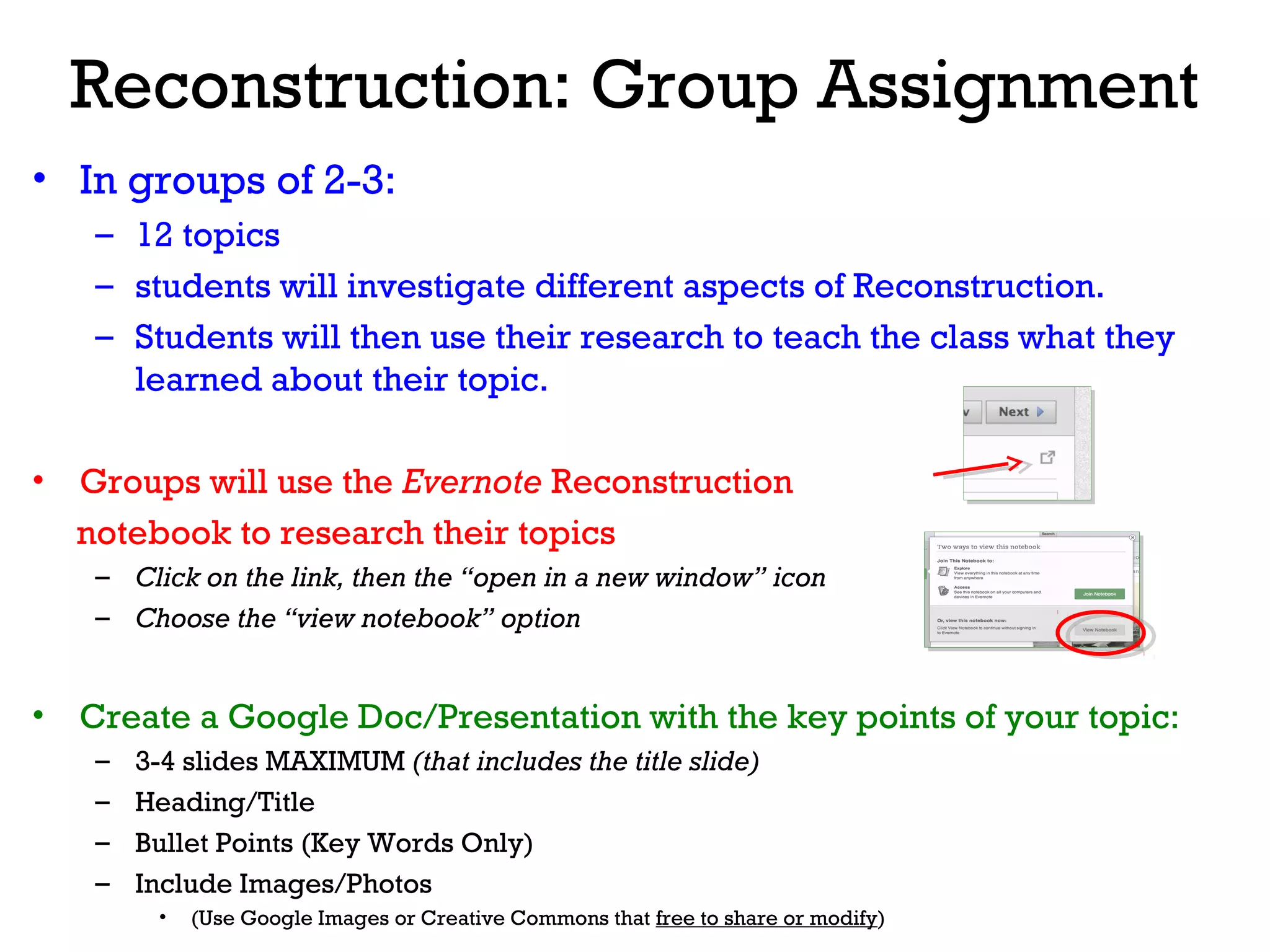 Reconstruction: Group Activity | PPT