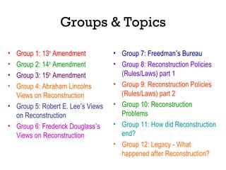 Reconstruction: Group Activity | PPT