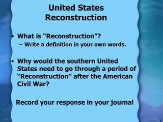 Reconstruction 1 | PPT