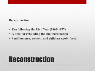 Reconstruction (2) | PPT