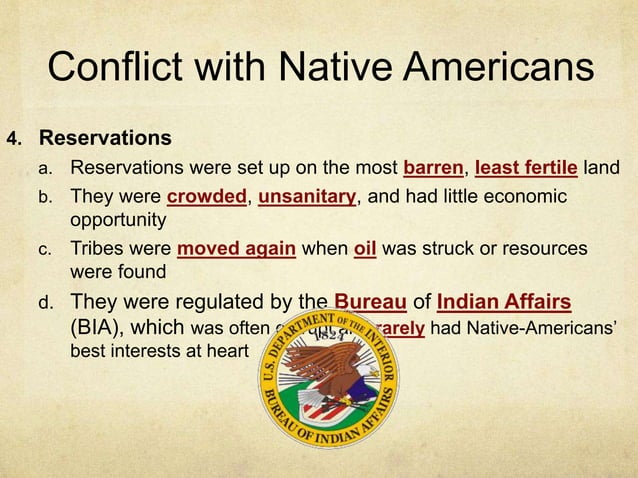 Reconstruction conflict with native american s | PPT