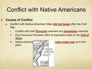Reconstruction conflict with native american s | PPT