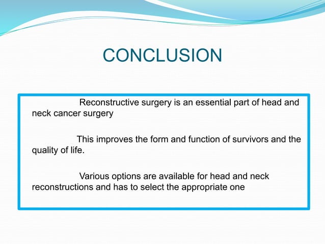Reconstruction in head and neck surgeries | PPTX