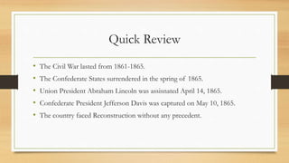 Reconstruction in the south | PPT