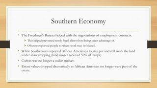 Reconstruction in the south | PPTX