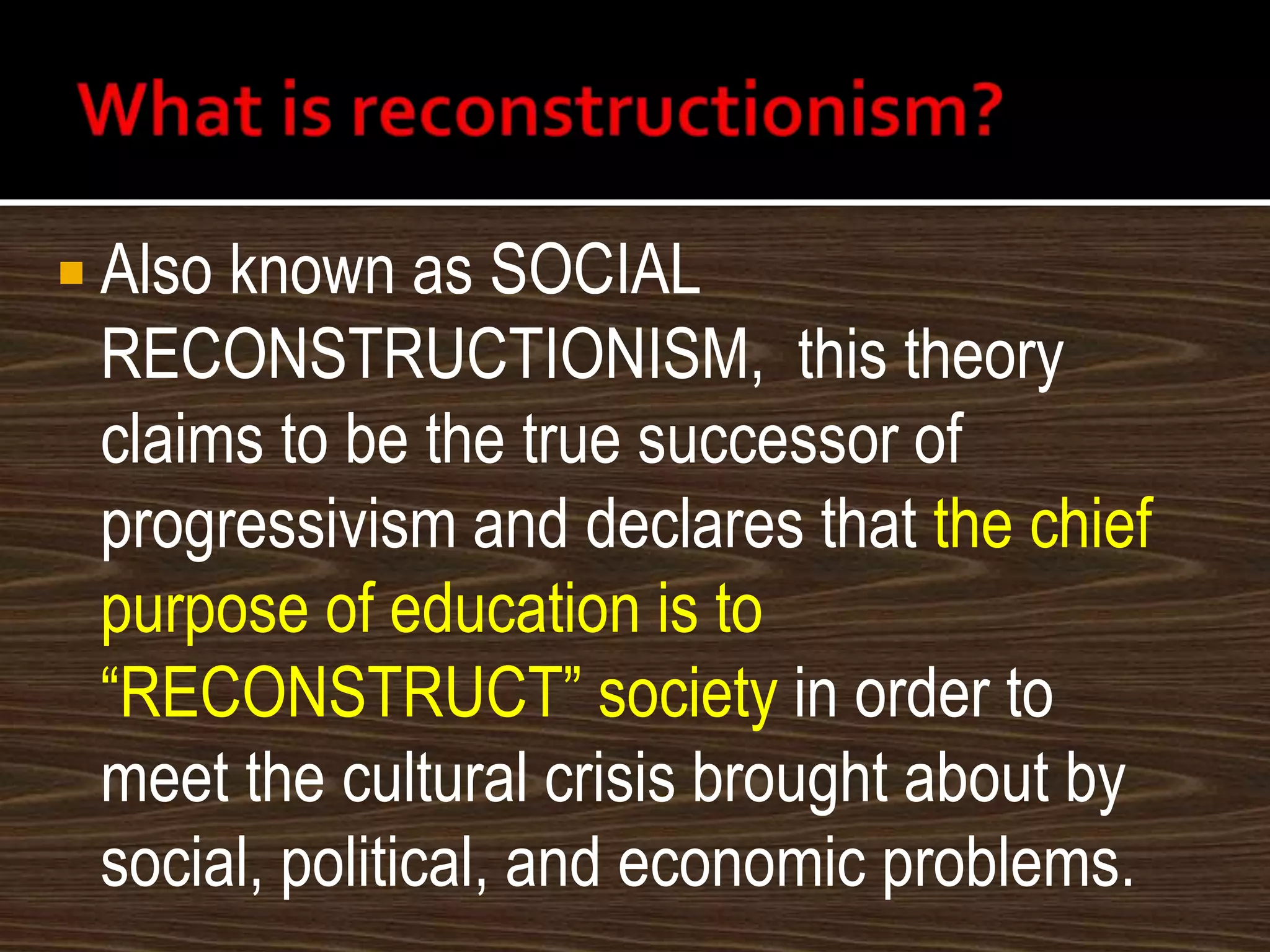 Reconstructionism | PPTX