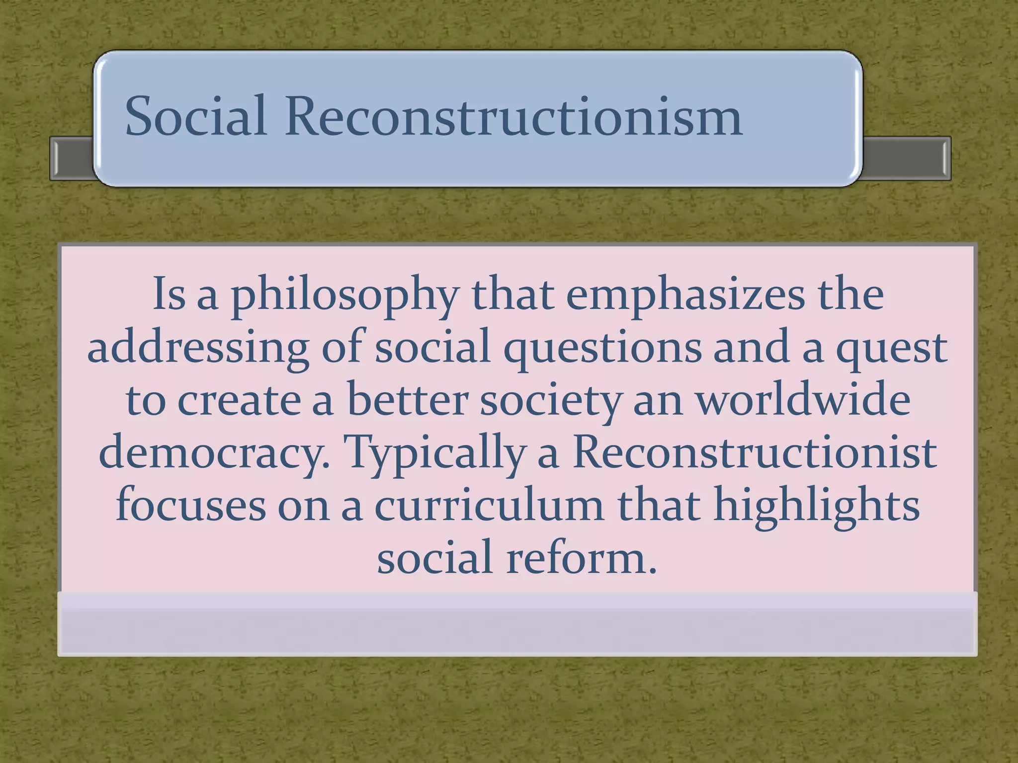 Reconstructionism | PPTX