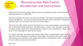 Reconstruction main events ppt | PPTX