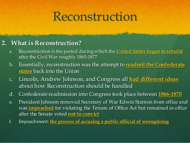 Reconstruction Notes