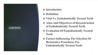 Reconstruction of endo tt teeth | PPTX