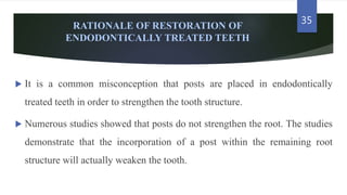 Reconstruction of endo tt teeth | PPTX