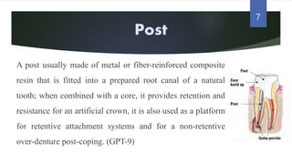 Reconstruction of endo tt teeth | PPTX