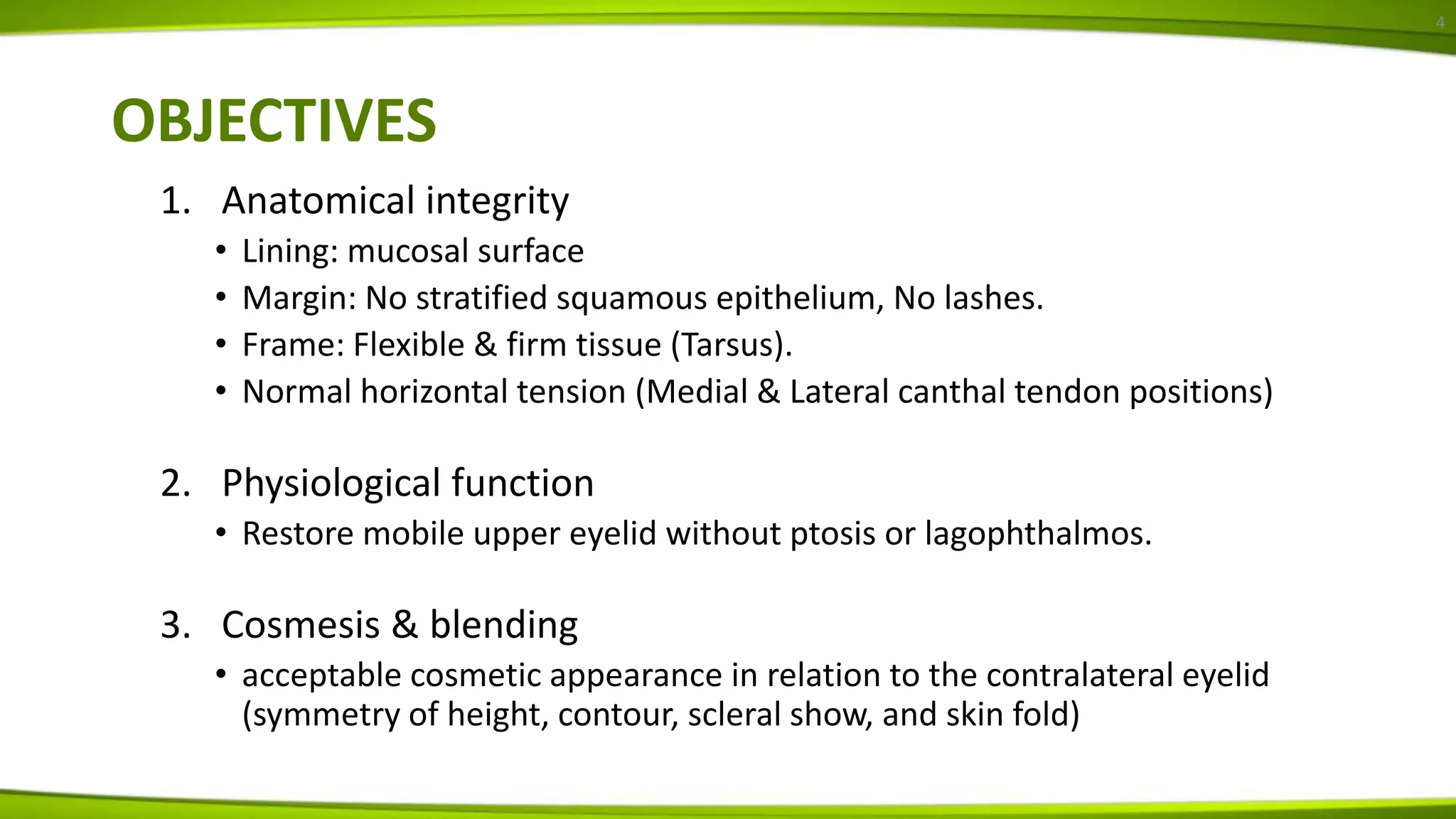 Reconstruction of eyelids defects | PPT