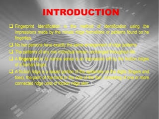 Reconstruction of fingerprints | PPT