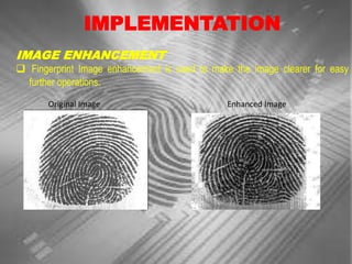 Reconstruction of fingerprints | PPT