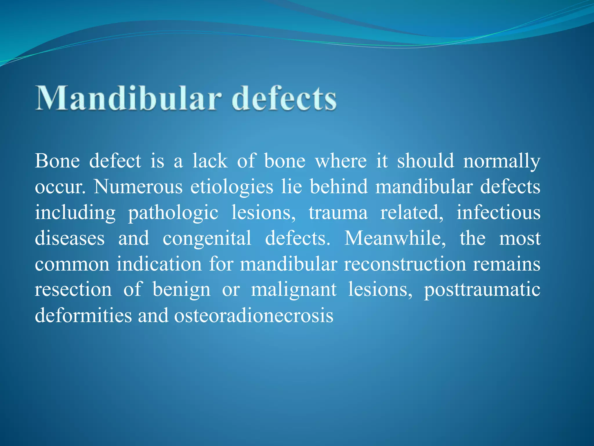 Reconstruction of mandibular defects | PPTX