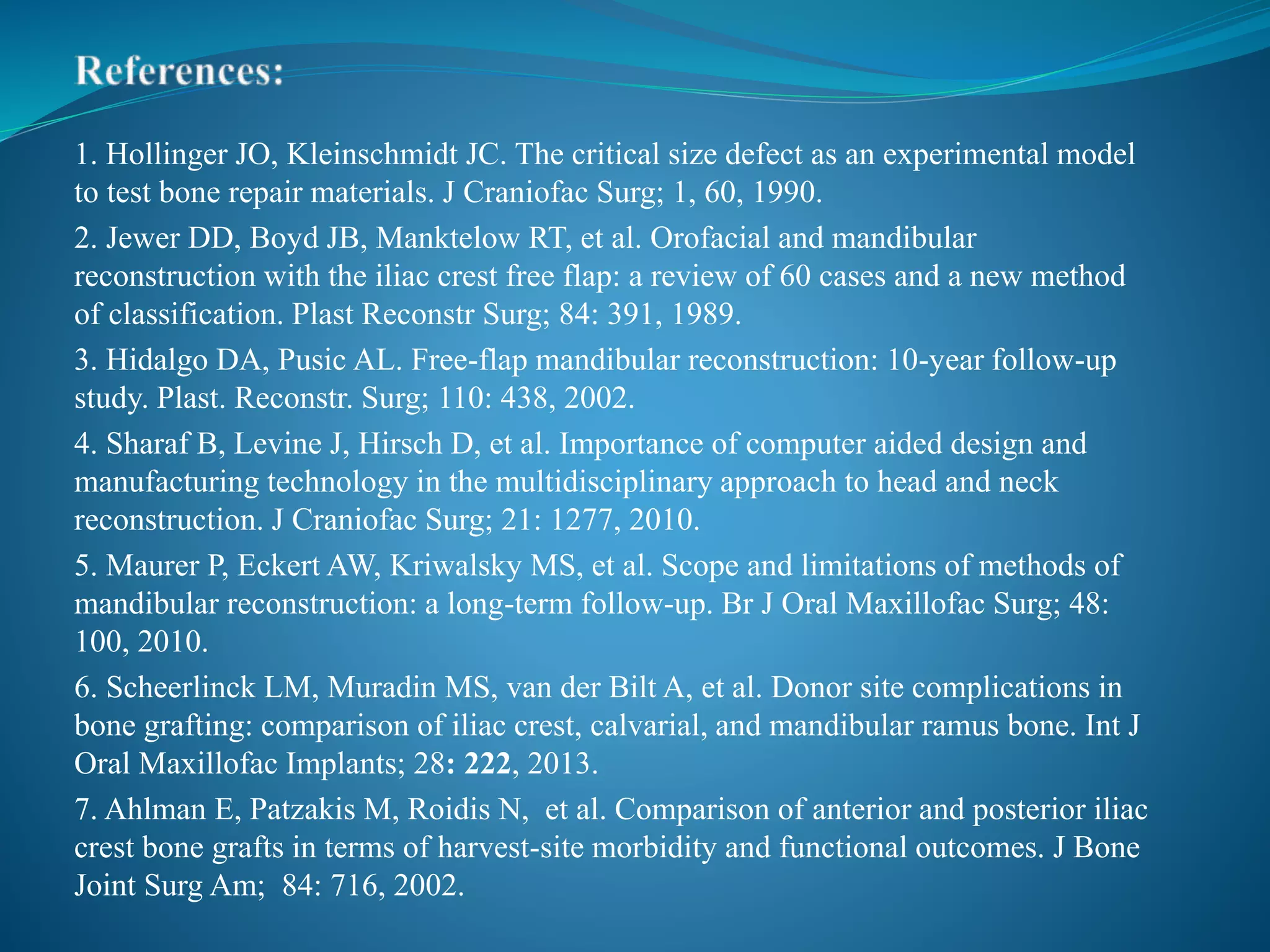 Reconstruction of mandibular defects | PPTX