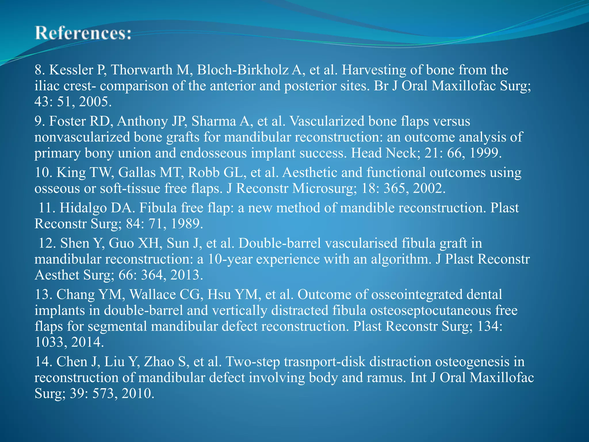 Reconstruction of mandibular defects | PPTX