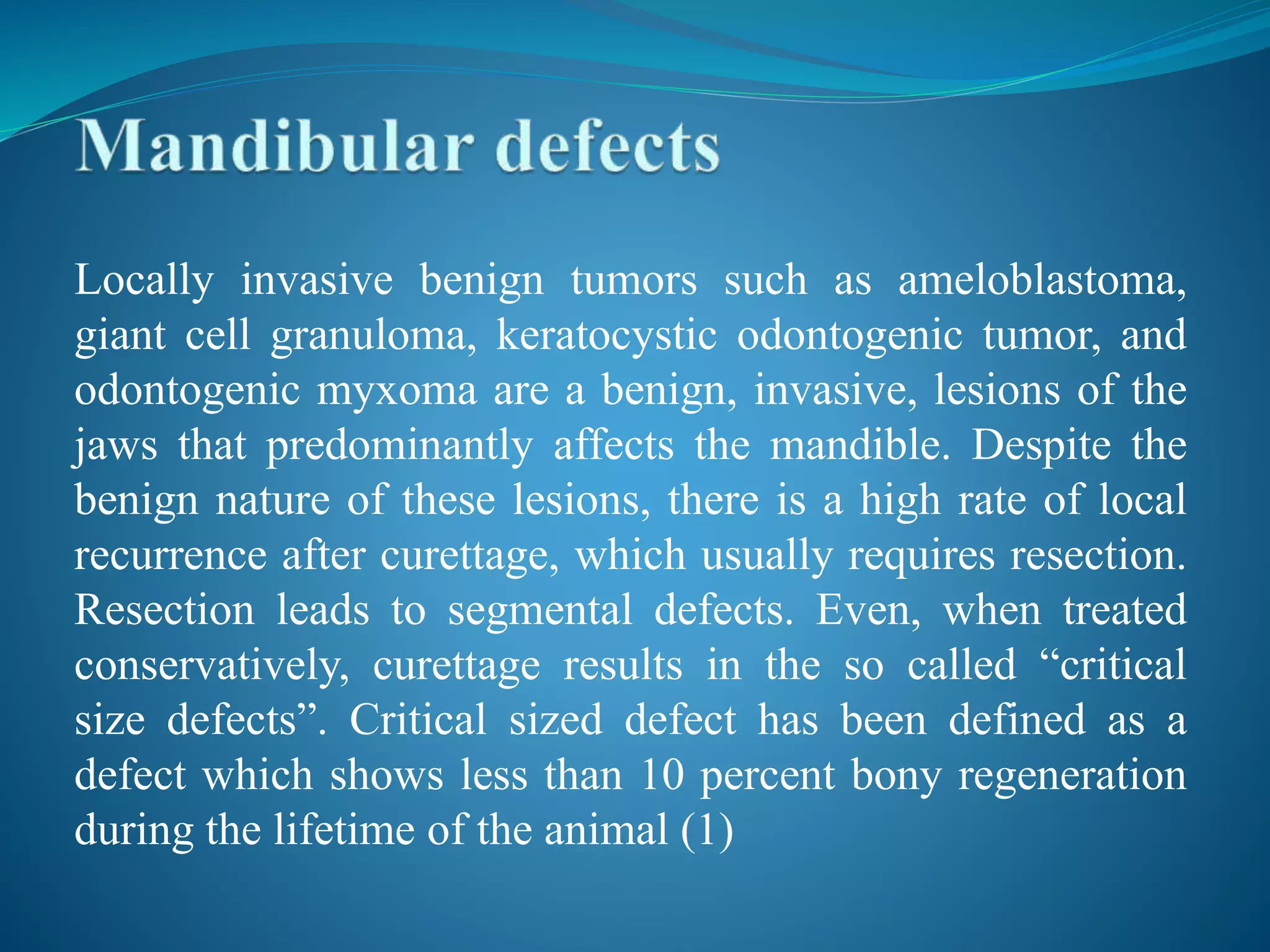 Reconstruction of mandibular defects | PPTX | Death, Injury, or ...