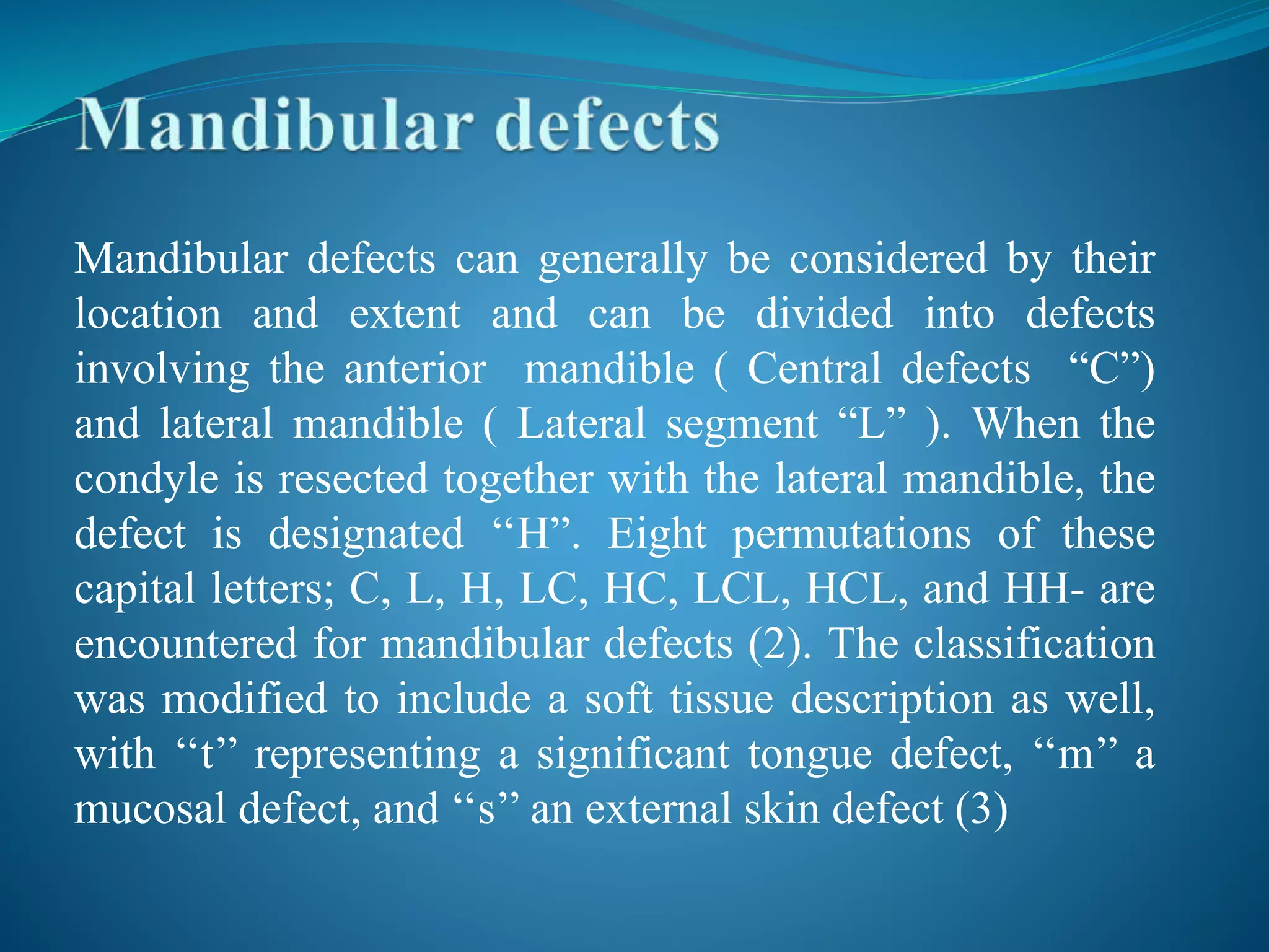 Reconstruction of mandibular defects | PPTX