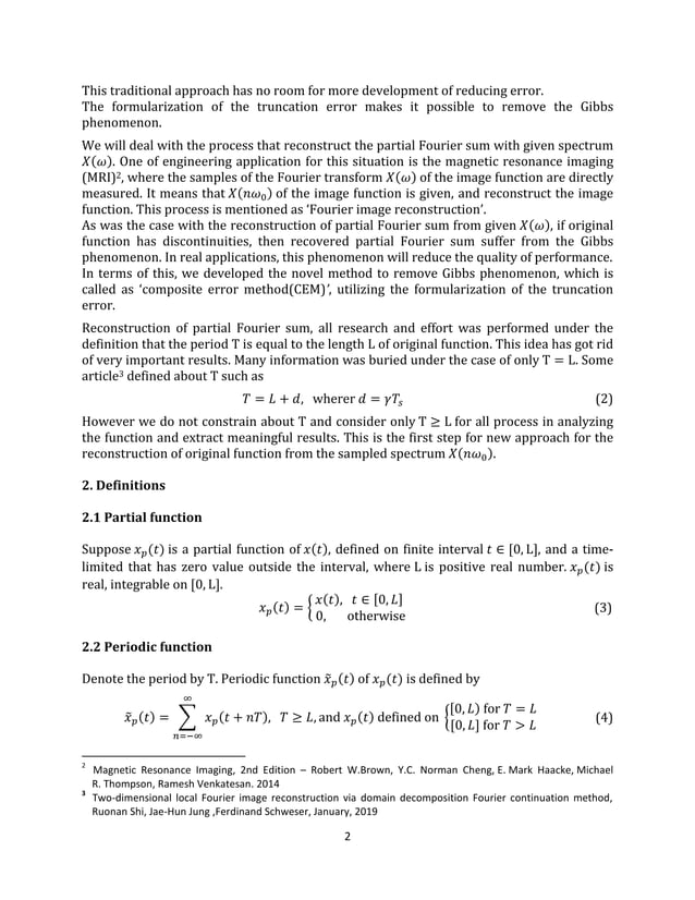 Reconstruction of partial sum without gibbs phenomenon | PDF