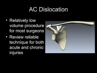 Reconstruction of Shoulder Separation and A.C. Dislocation | PPT