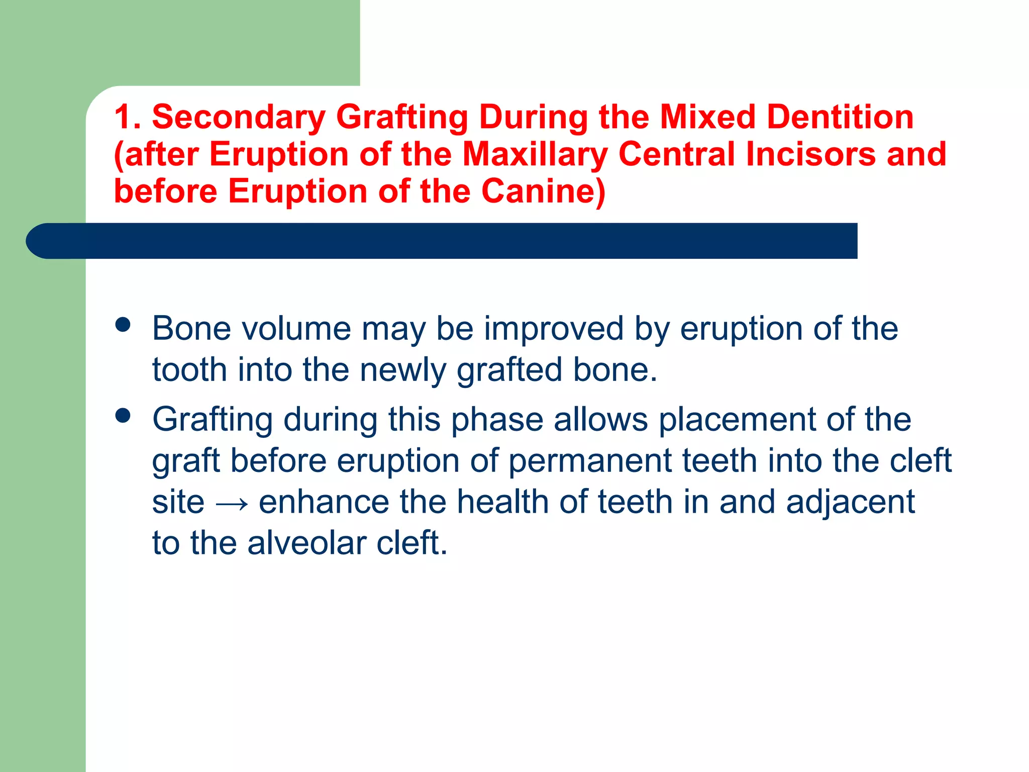 Reconstruction of the alveolar cleft | PPT