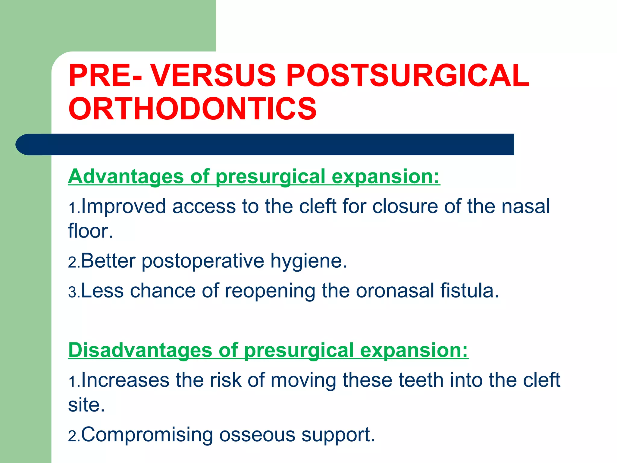 Reconstruction of the alveolar cleft | PPT