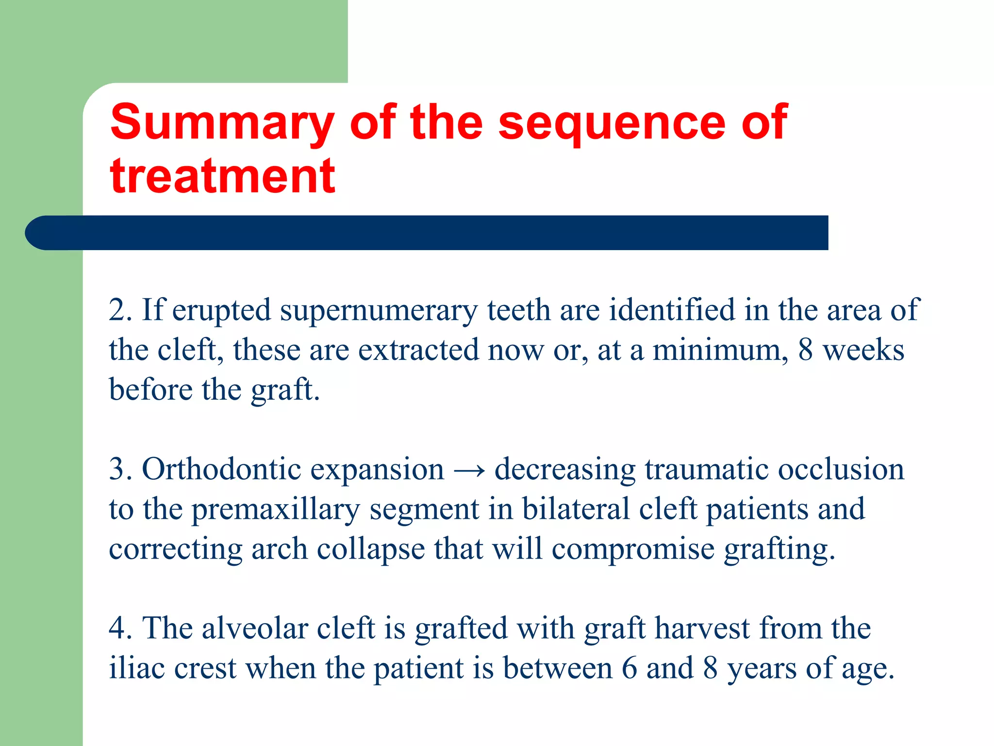 Reconstruction of the alveolar cleft | PPT