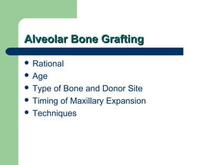 Reconstruction of the alveolar cleft | PPT