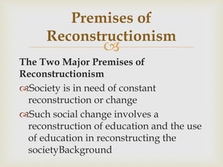 Reconstuctionism | PPTX