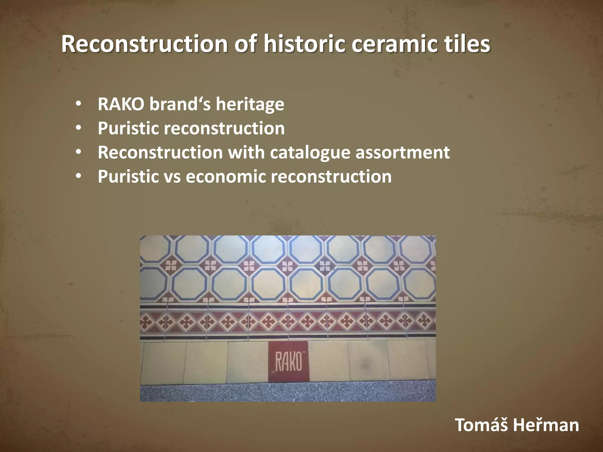 Reconstruction of historic ceramic tiles | PDF