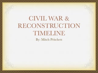 Reconstruction After Civil War Timeline