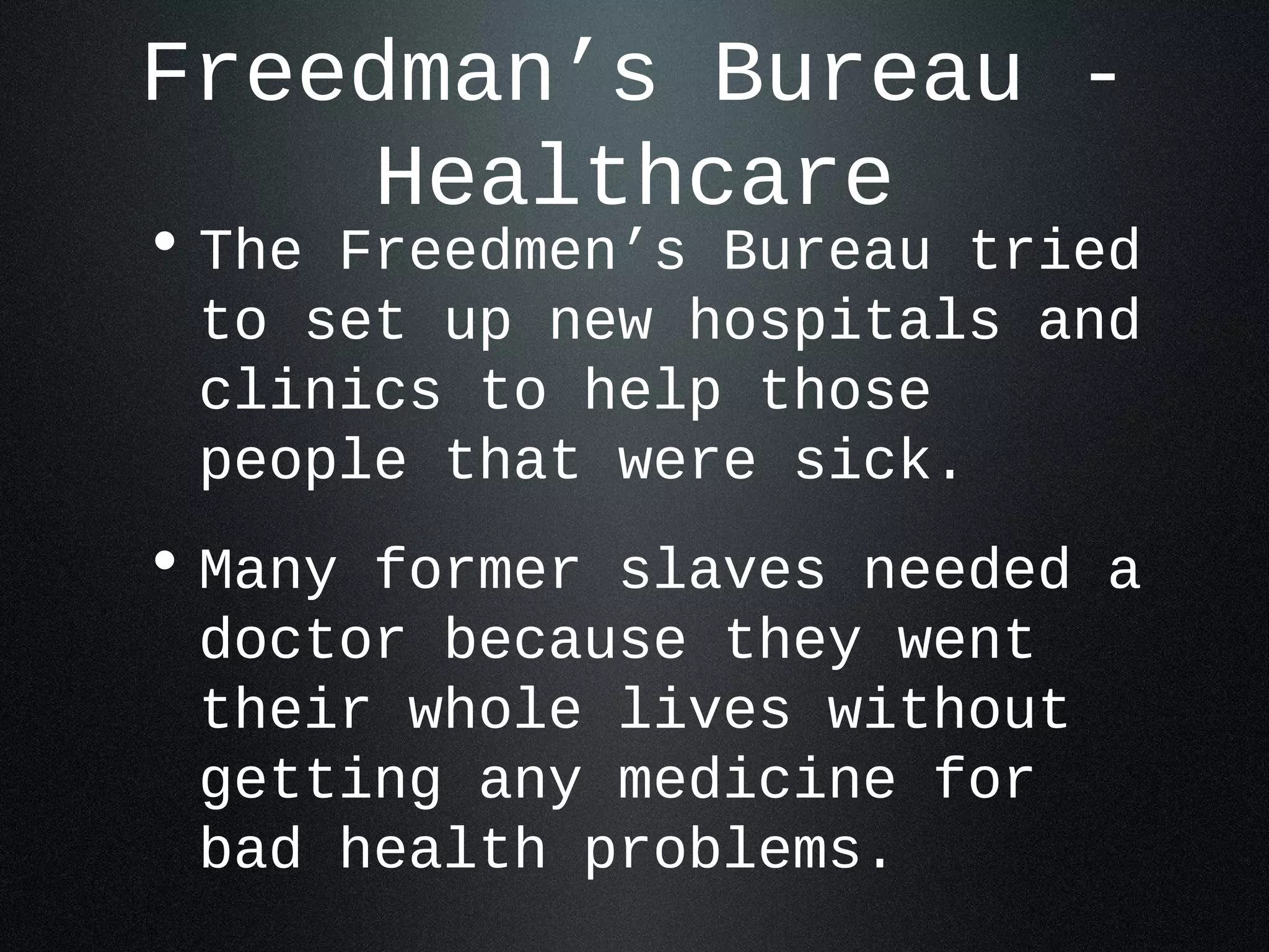 Reconstruction unit lesson 2 - freedmen's bureau - power point | PPT