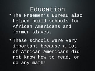 Reconstruction unit lesson 2 - freedmen's bureau - power point | PPT