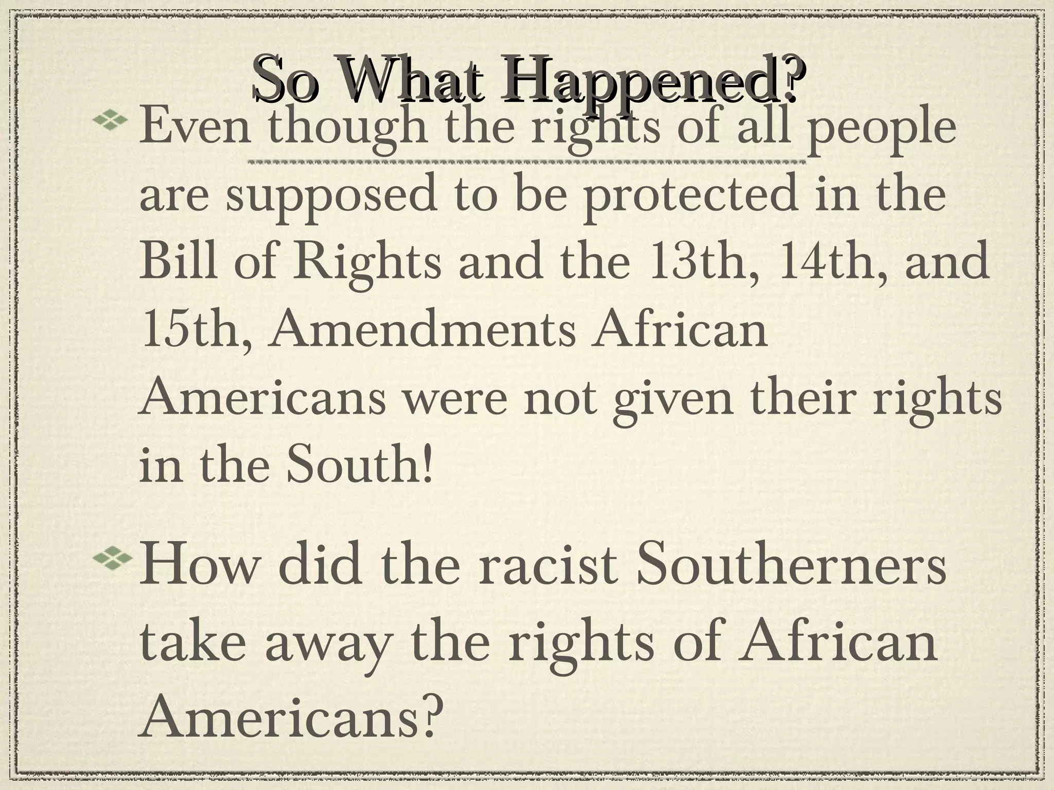 Reconstruction unit lesson 4 - jim crow laws - power point | PPT