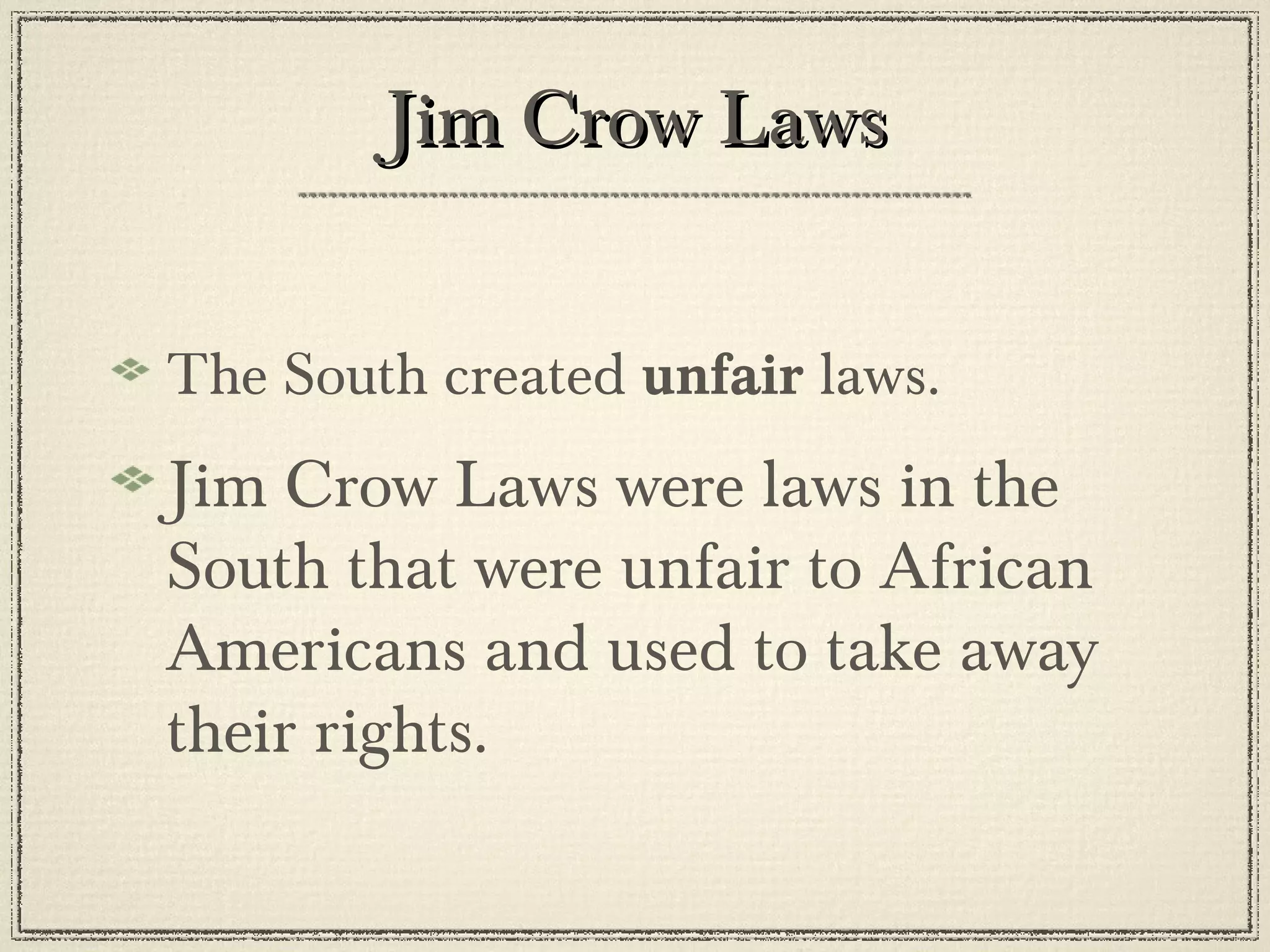 Reconstruction unit lesson 4 - jim crow laws - power point | PPT