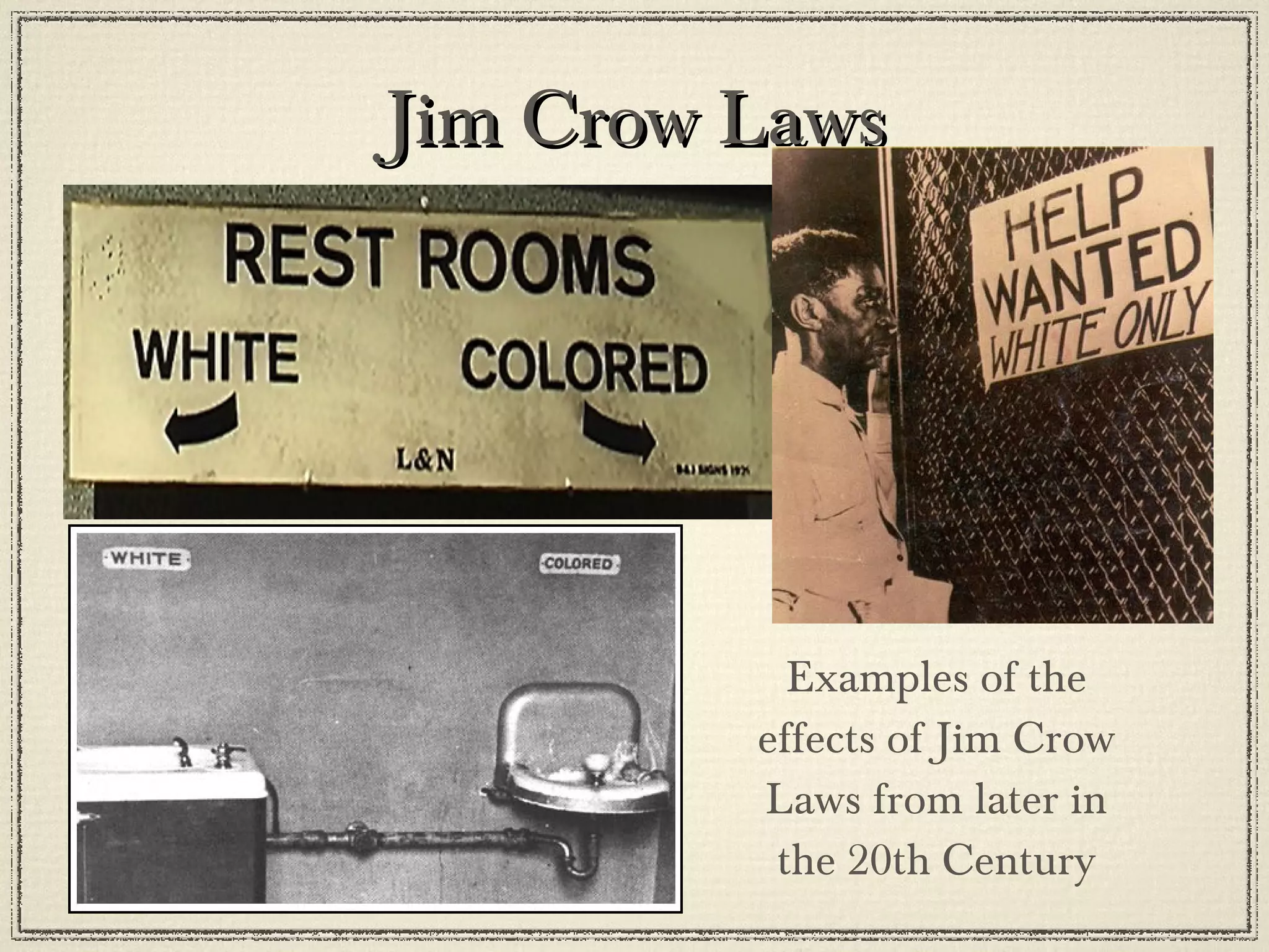 Reconstruction unit lesson 4 - jim crow laws - power point | PPT