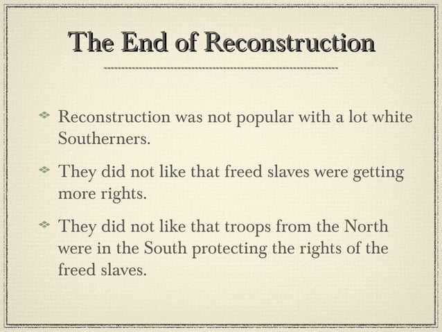Reconstruction unit lesson 4 - jim crow laws - power point | PPT