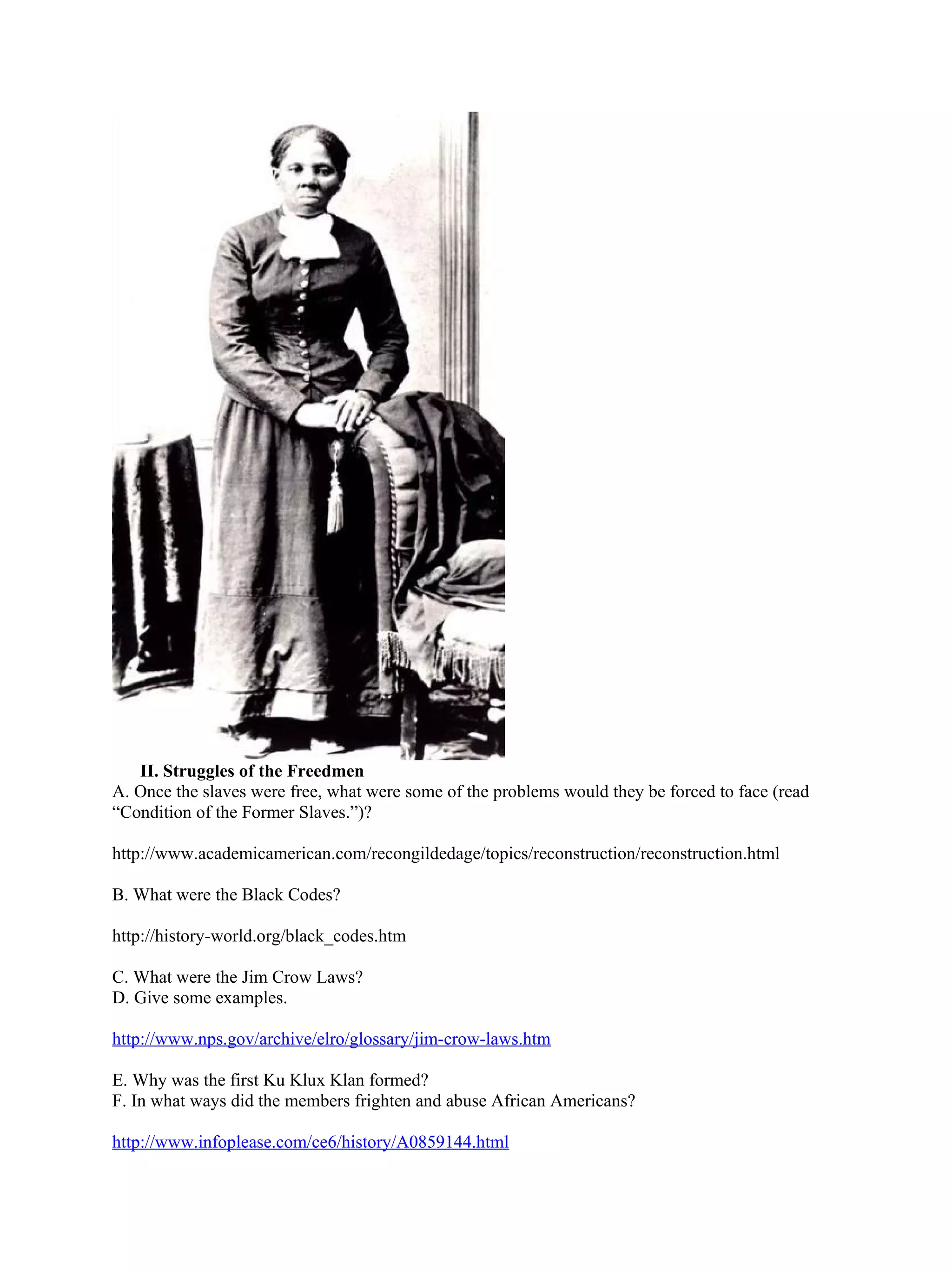 Reconstruction Webquest | DOC