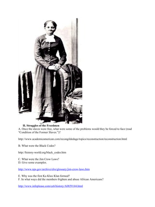 Reconstruction Webquest | DOC