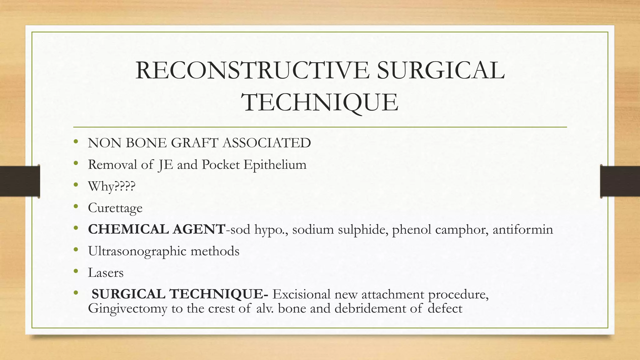 Reconstructive periodontal surgery | PPTX