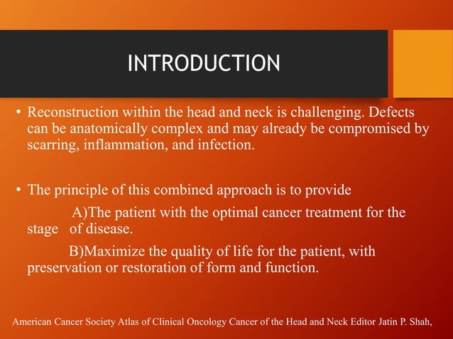 Reconstructive surgery for head and neck cancer | PPT